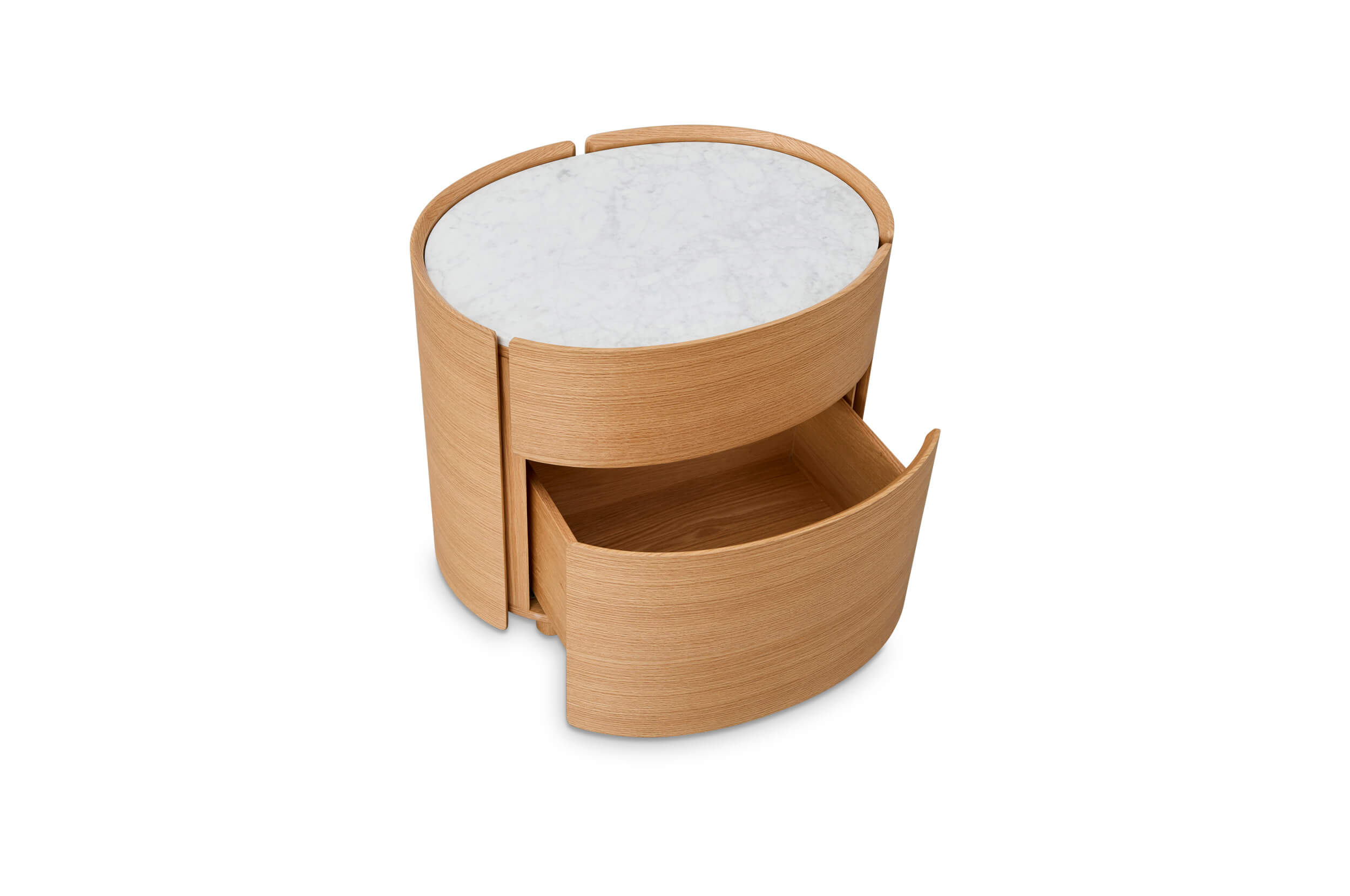 Riven Bedside Table with Marble Top